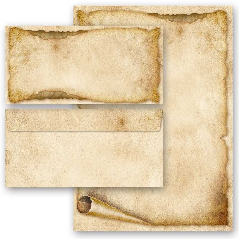 ALTE PAPIERROLLE Briefpapier und Briefumschläge im Set, 20 tlg. (Varia